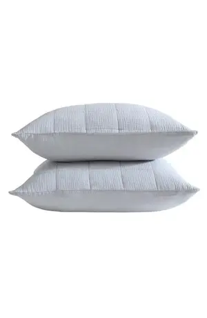 Calvin Klein Quilted Cotton Gauze Euro Pillow Sham - Light Blue