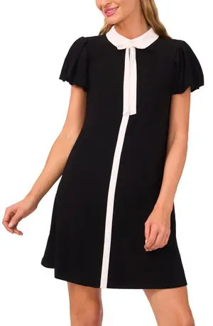 CECE DUPRAZ Tie Neck Puff Sleeve Dress