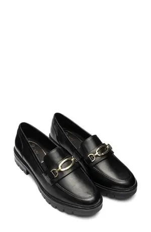 ARA Camellia Lug Sole Bit Loafer - Black