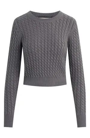 FAVORITE DAUGHTER Cable Stitch Cropped Sweater