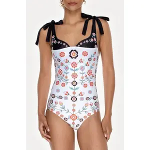 JESSIE ZHAO NEW YORK Ballerina Floral One-piece Swimsuit - White