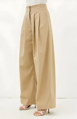 MODENAIRE Pleated Wide-leg Trousers