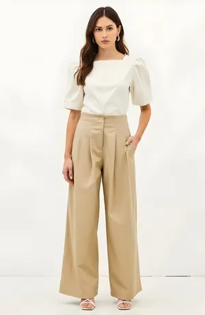 MODENAIRE Pleated Wide-leg Trousers