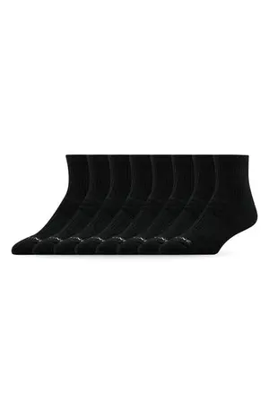 STRIDELINE 8-pack Half Calf Socks - Black