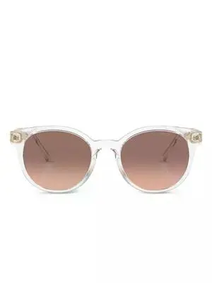 Michael Kors Logo-plaque Round Sunglasses - Neutrals