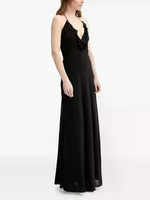 The Kooples V-neck Ruffled Maxi Dress