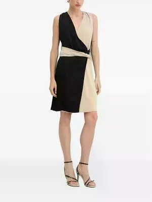 BOSS Two-tone Wrap Mini Day Dress