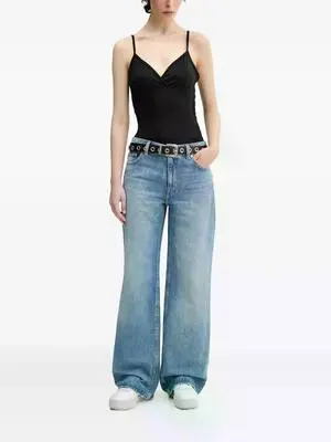 Hugo Wide-leg Jeans With Smiley-face Logo