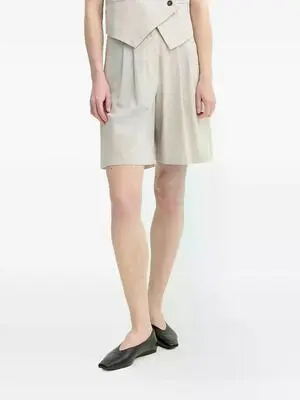 ALOHAS Pleated High-waisted Shorts