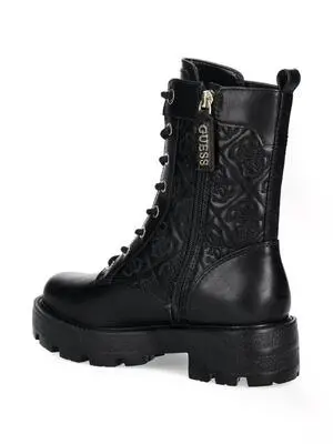 Guess Logo-quilted Lace-up Boots