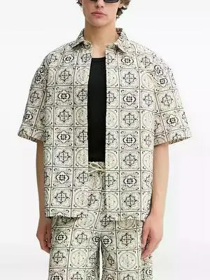 LES DEUX Embroidered-patchwork Shirt