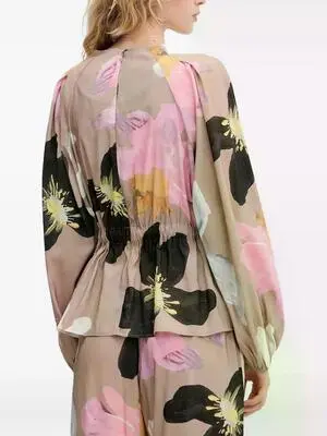 Stine Goya Floral-print Belted Blouse