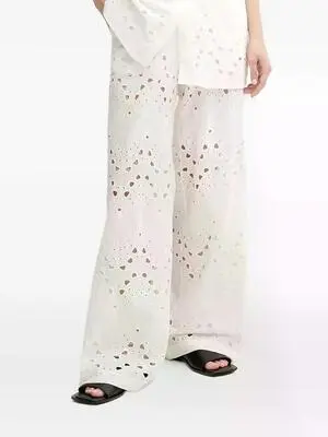 GESTUZ Eyelet-embroidery Straight Trousers