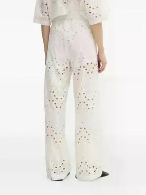 GESTUZ Eyelet-embroidery Straight Trousers