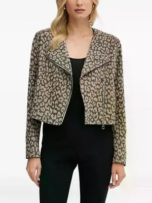BOSS Leopard-pattern Biker Jacket