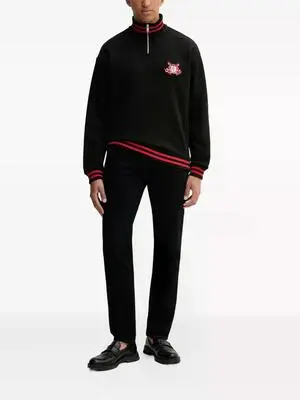 Hugo Crest-embroidered Half-zip Sweatshirt