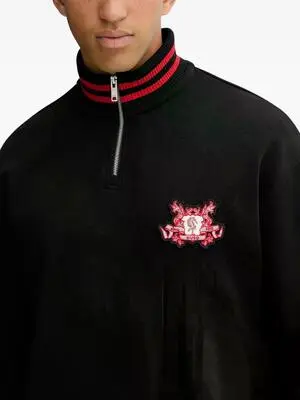 Hugo Crest-embroidered Half-zip Sweatshirt