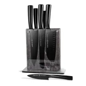 SCHMIDT BROTHERS CUTLERY Jet 7-piece Knife Block Set - Black