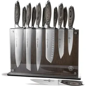 SCHMIDT BROTHERS CUTLERY Bonded Ash 15-piece Knife Block Set - Grey