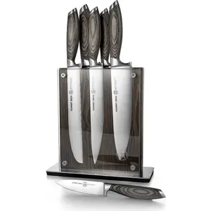 SCHMIDT BROTHERS CUTLERY Bonded Ash 7-piece Knife Block Set - Grey