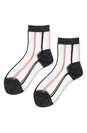 Hansel From Basel Grand Slam Sheer Short Crew Socks - Black