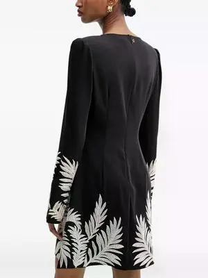 Guess Embellished Leaf-print Mini Dress