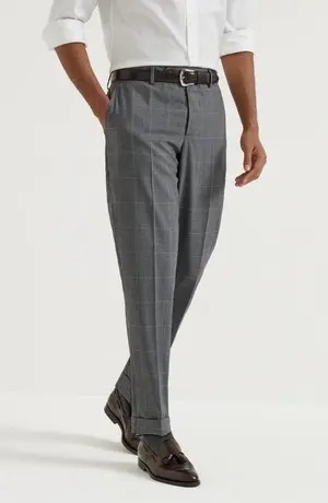 Brunello Cucinelli Virgin Wool Formal Fit Trousers