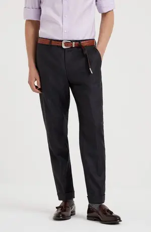 Brunello Cucinelli Virgin Wool Trousers - Anthracite
