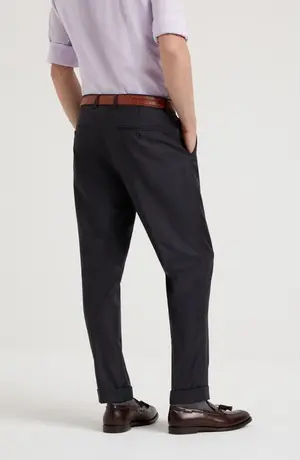 Brunello Cucinelli Virgin Wool Trousers - Anthracite