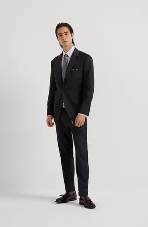 Brunello Cucinelli Virgin Wool Trousers - Anthracite
