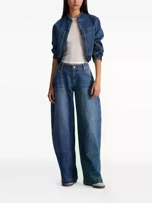 Alice + Olivia Andie Whiskered Cotton Jeans