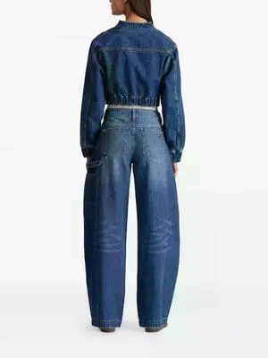 Alice + Olivia Andie Whiskered Cotton Jeans