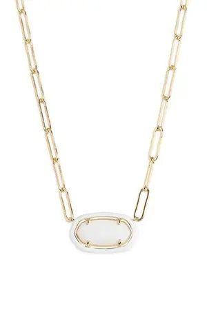 Kendra Scott Elisa Pendant Necklace - Gold White Mother Of Pearl