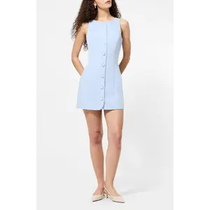 French Connection Azra Buttoned Twill Mini Dress - 45-moonmist