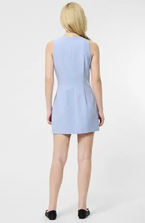 French Connection Azra Buttoned Twill Mini Dress - 45-moonmist