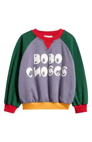 BOBO CHOSES Colorblock Organic Cotton Sweatshirt