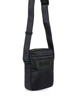 BOSS Logo-plaque Messenger Bag - Black