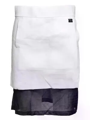 WALES BONNER Layered Mini Skirt - White
