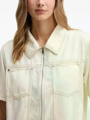 Dkny Zip-front Denim Shirt