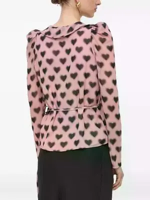SILVIAN HEACH Heart-print Ruffled Blouse