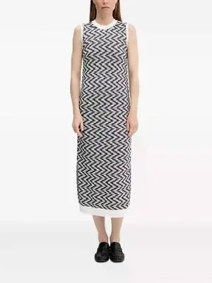 Barbour Chevron-pattern Sleeveless Midi Dress