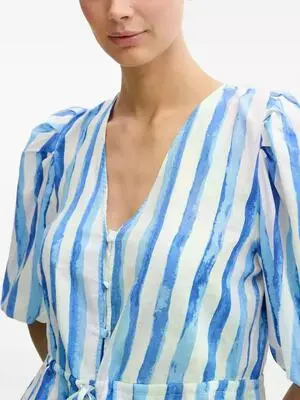 PEDRO DEL HIERRO Striped Puff-sleeve Top