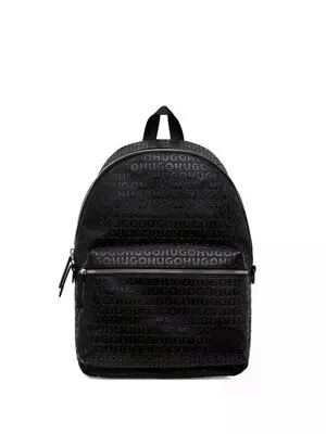 Hugo Ethon Embossed Logo Backpack - Black