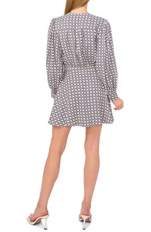 Ted Baker London Geo Print Long Sleeve Minidress
