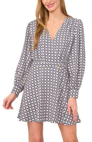 Ted Baker London Geo Print Long Sleeve Minidress