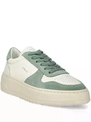 SUMMERY COPENHAGEN Perforated Suede And Leather Sneakers - Green
