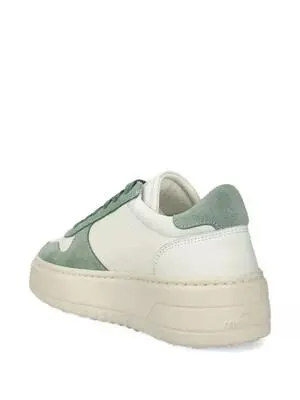 SUMMERY COPENHAGEN Perforated Suede And Leather Sneakers - Green