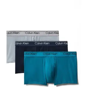 Calvin Klein 3-pack Microfiber Boxer Briefs - Sleet/teal Marine/shoreline