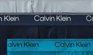 Calvin Klein 3-pack Microfiber Boxer Briefs - Sleet/teal Marine/shoreline