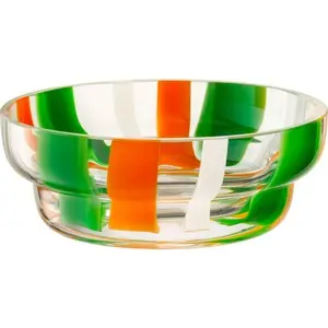 LSA Folk Glass Bowl - Green/orange